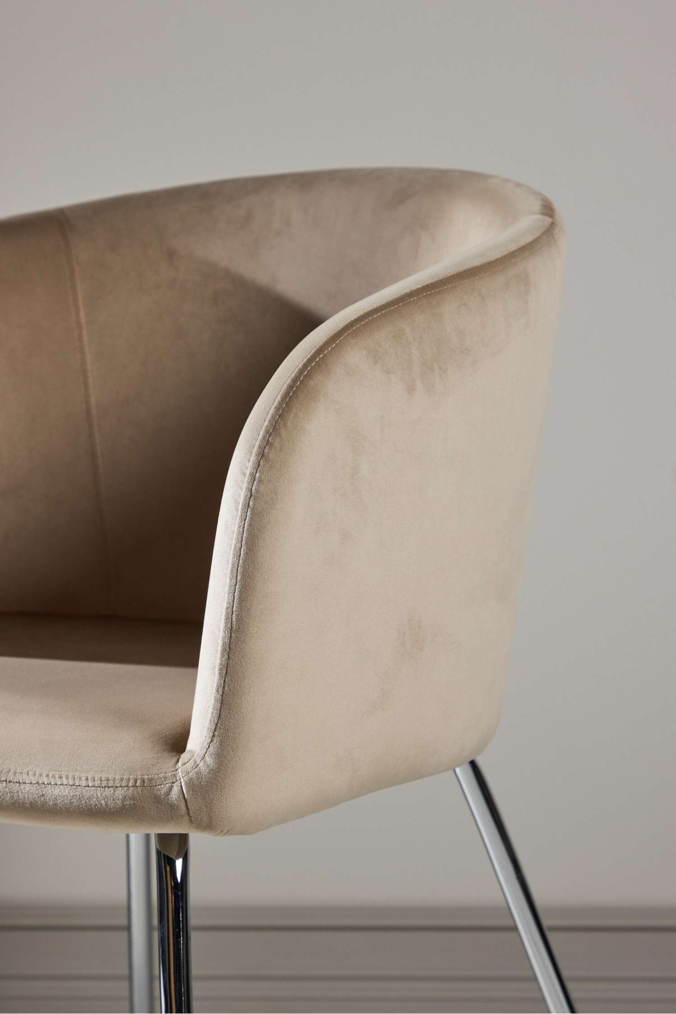 Berit Chaise De Salle À Manger - Velours Polyester, Chrome - Venture ...
