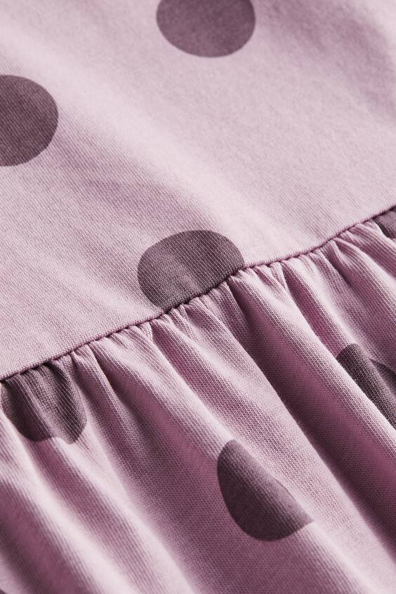 Cotton Jersey Dress - Mauve/dotted - Kids | H&M US