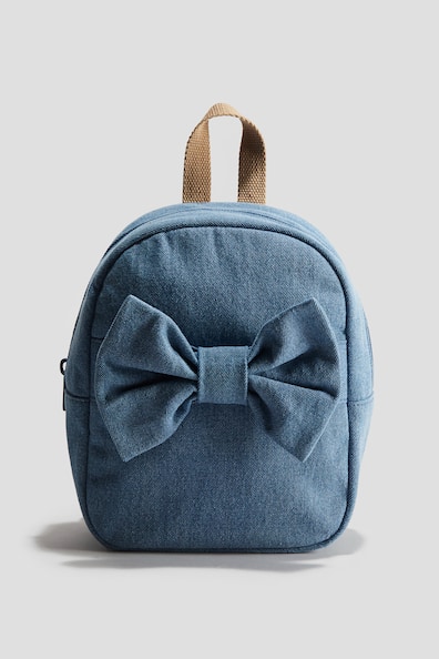 Denim blue Denim Backpack with Bow Detail for kids | H&M US