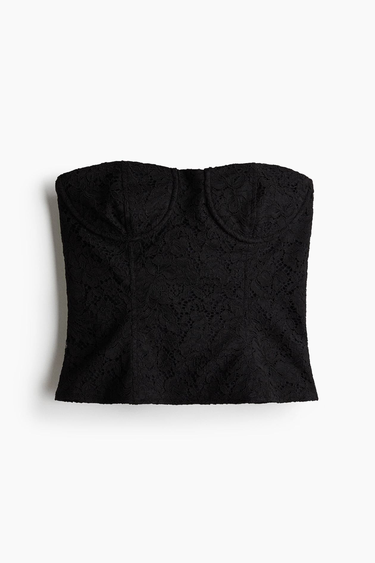 Top bustier de encaje - Negro - Ladies | H&M MX
