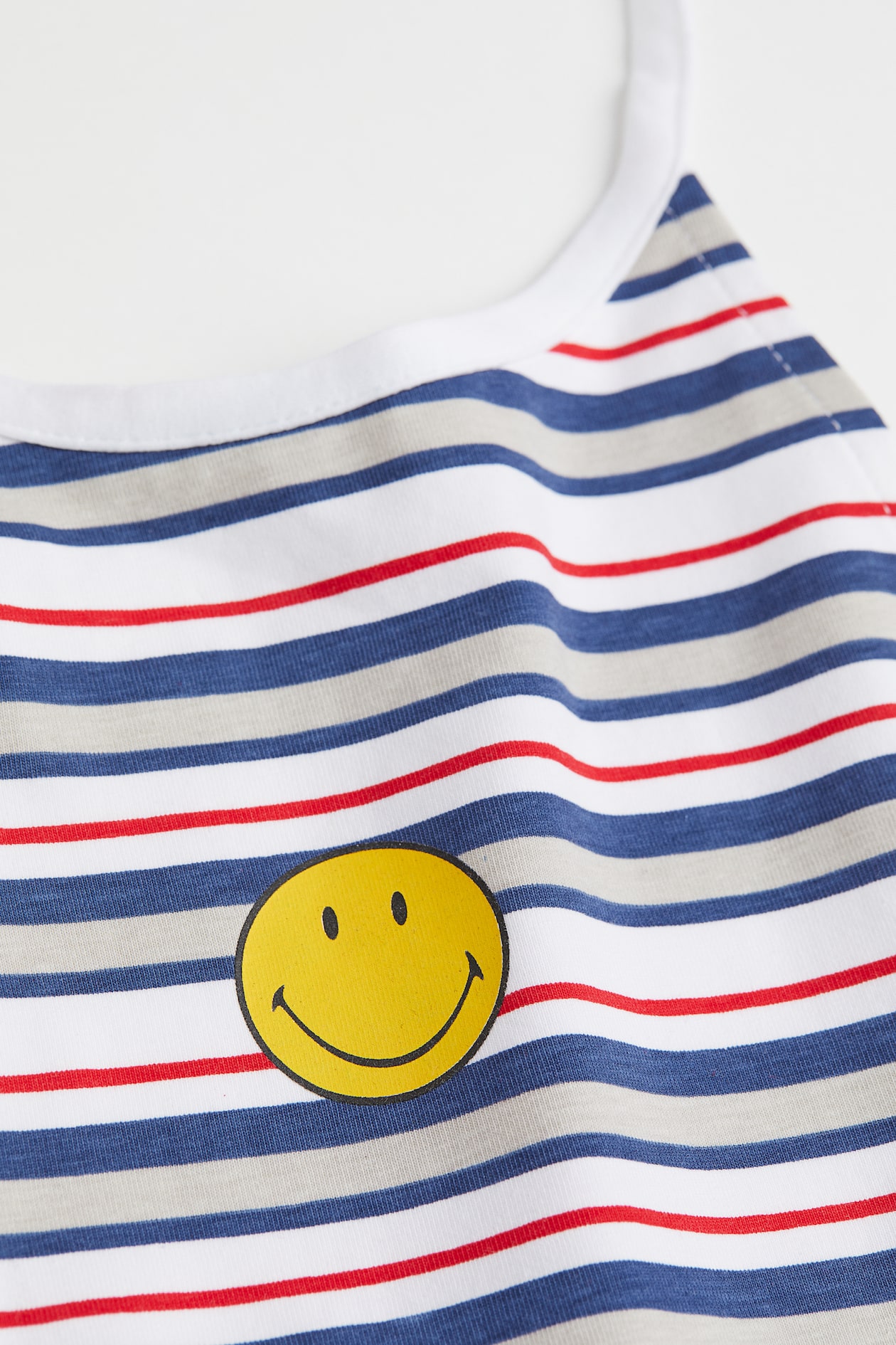 H&M+ Printed Halterneck Dress - Blue striped/Smiley® - Ladies | H&M US