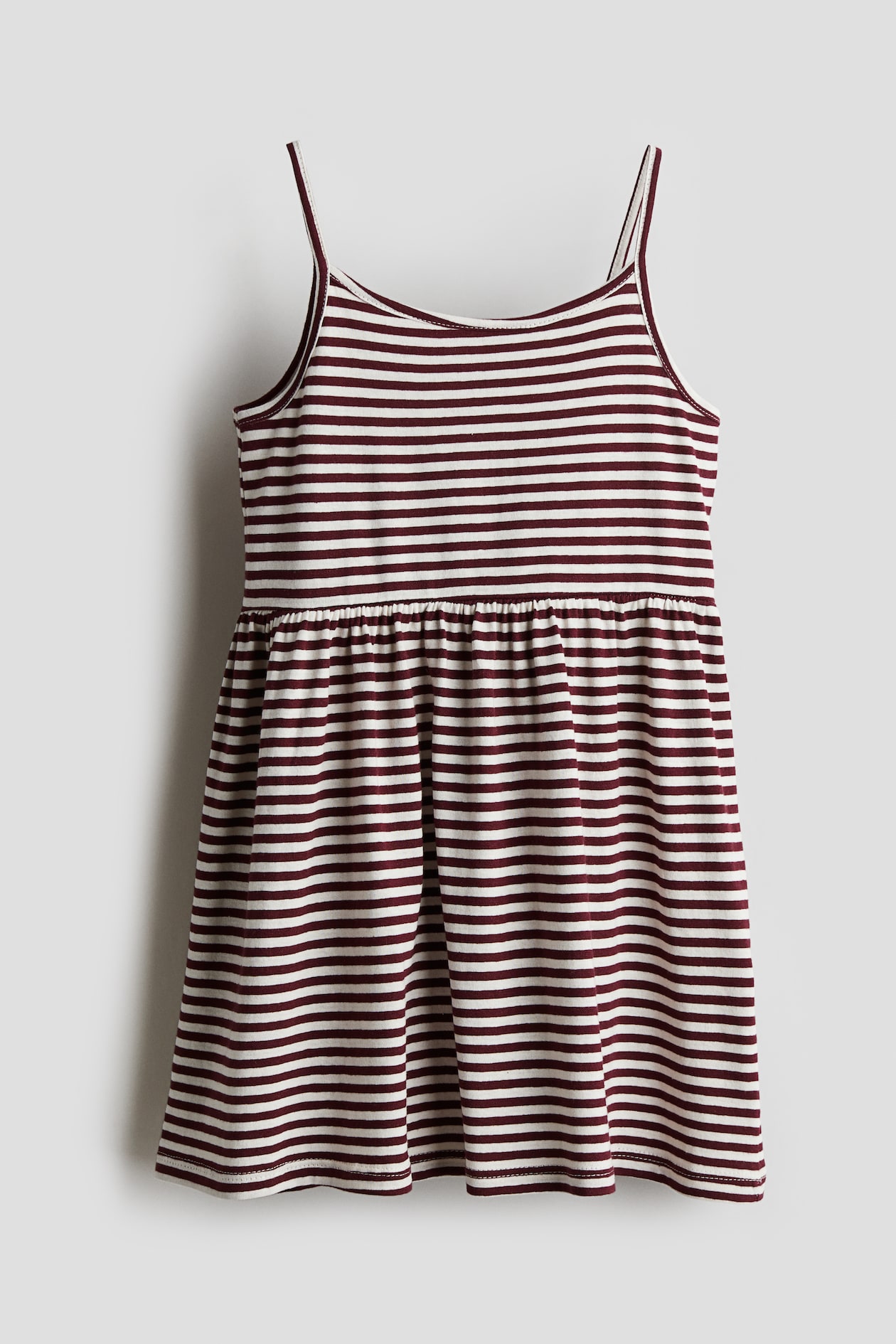 Dark red/striped Cotton Jersey Dress with Shoulder Straps for kids | H&M CA