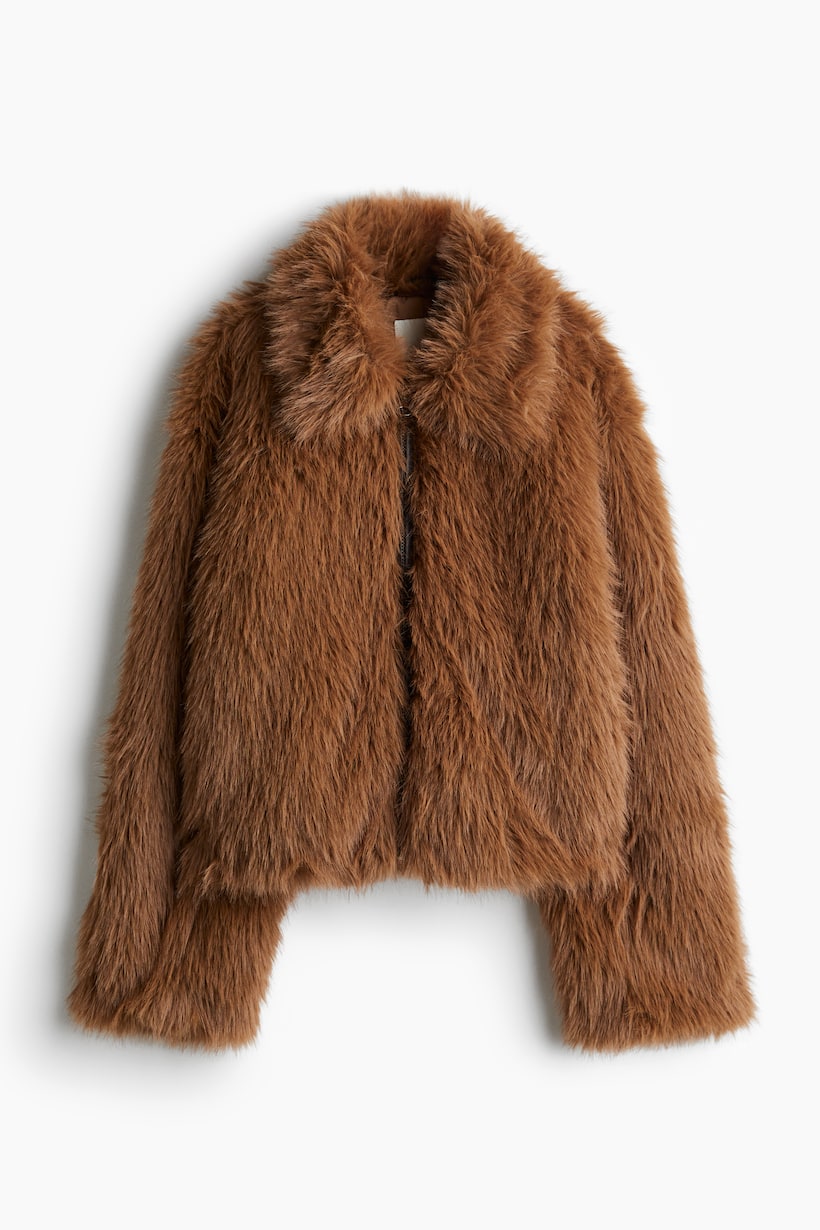 Fluffy Jacket - Brown - Ladies | H&M US