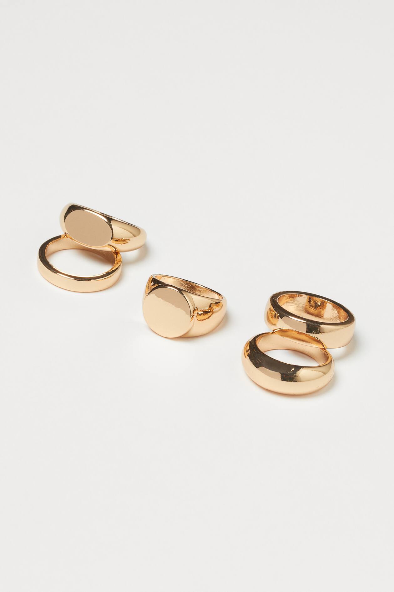 5-pack rings - Gold-coloured - Men | H&M GB
