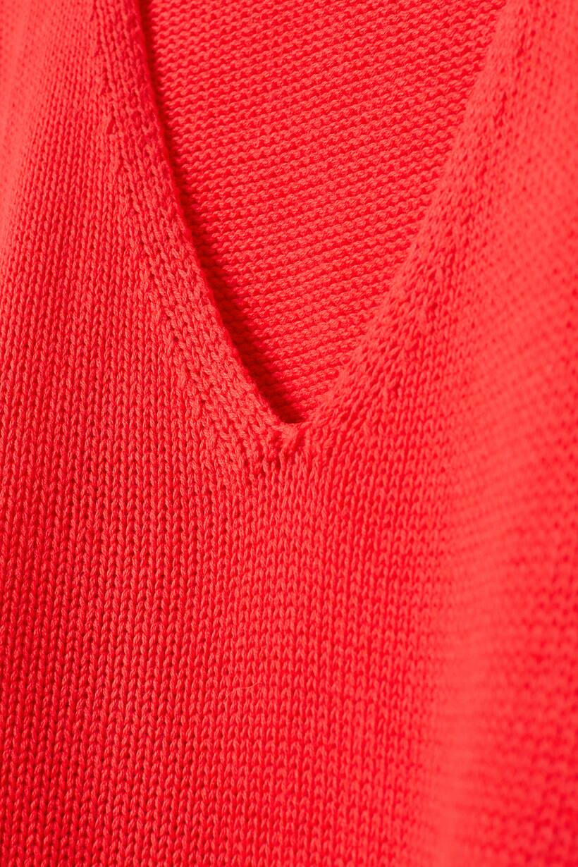Knit Sweater - V-neck - Long sleeve - Bright red - Ladies | H&M CA