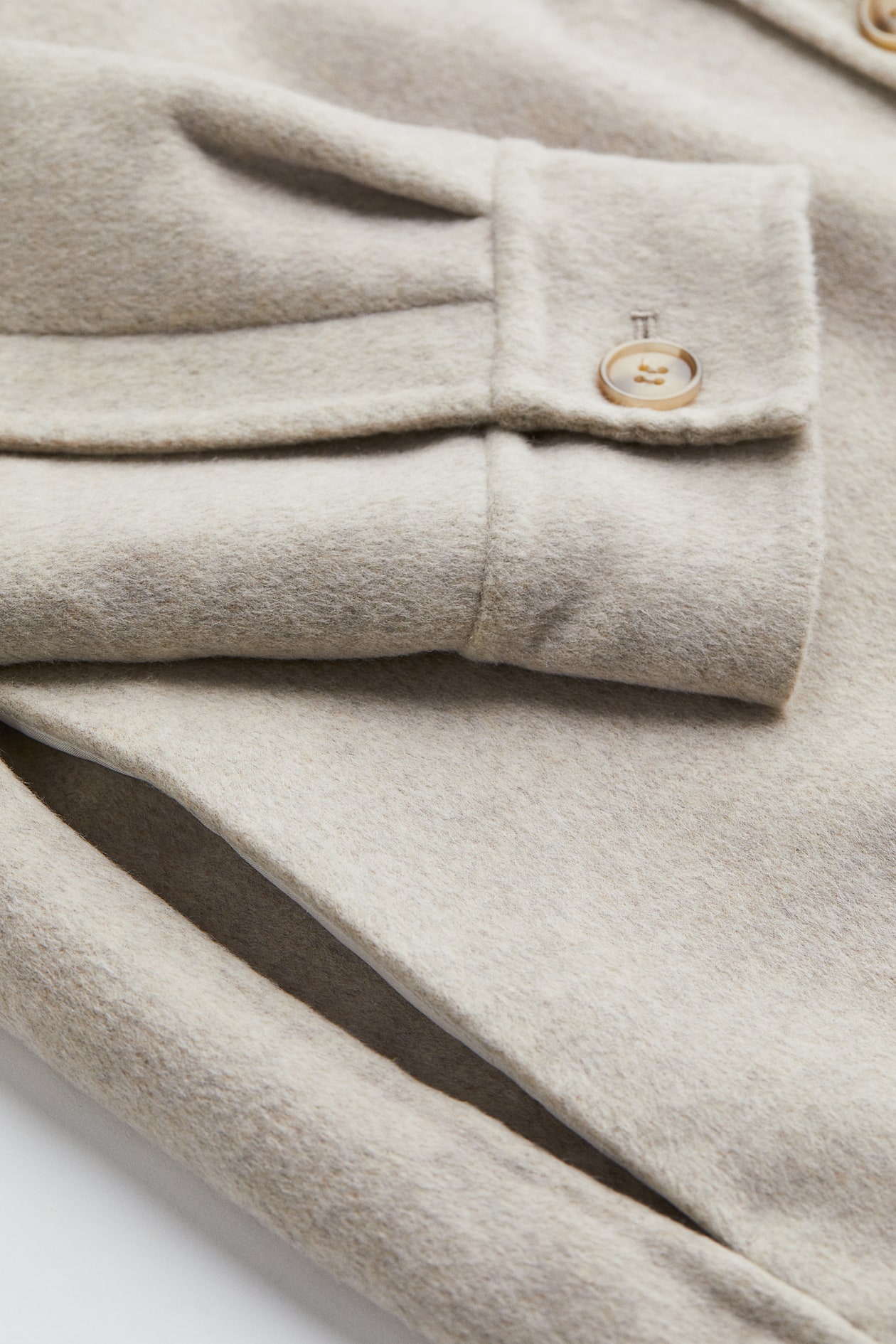 Men’s Light greige Wool-blend shacket | H&M IN
