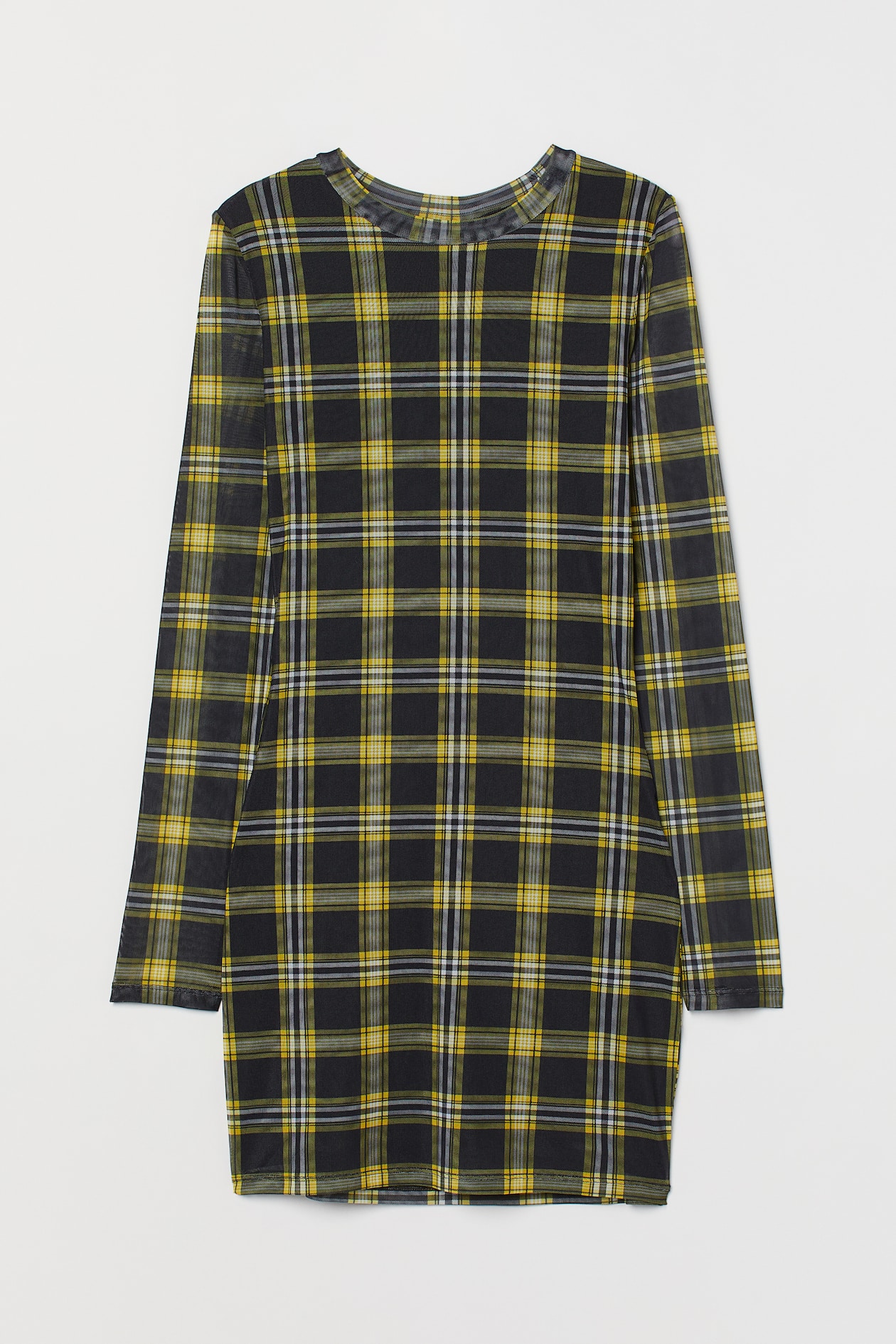 - Kjole i mesh - Sort/Gulrutet - DAME | H&M NO