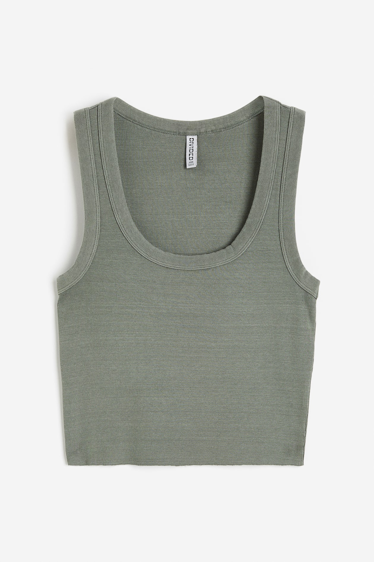 Kort topje - Dusty groen - DAMES | H&M BE