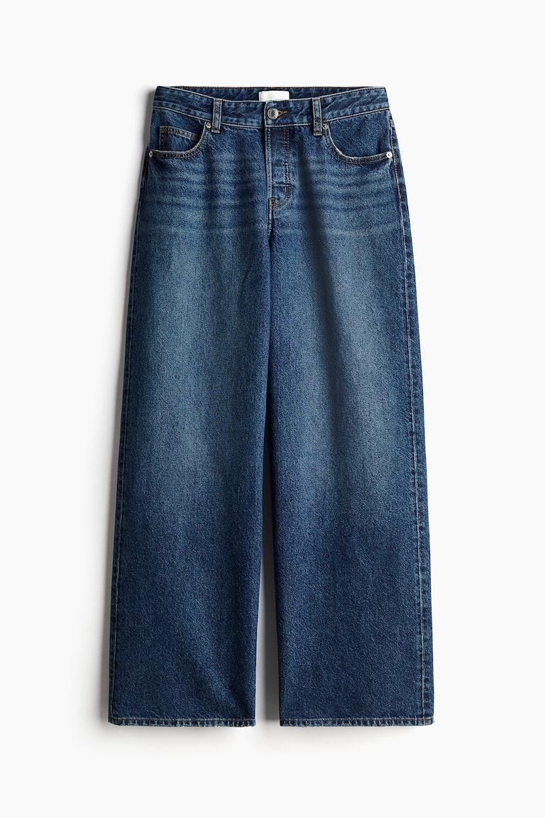 Women's Dark denim blue Wide-cut Jeans | H&M CA