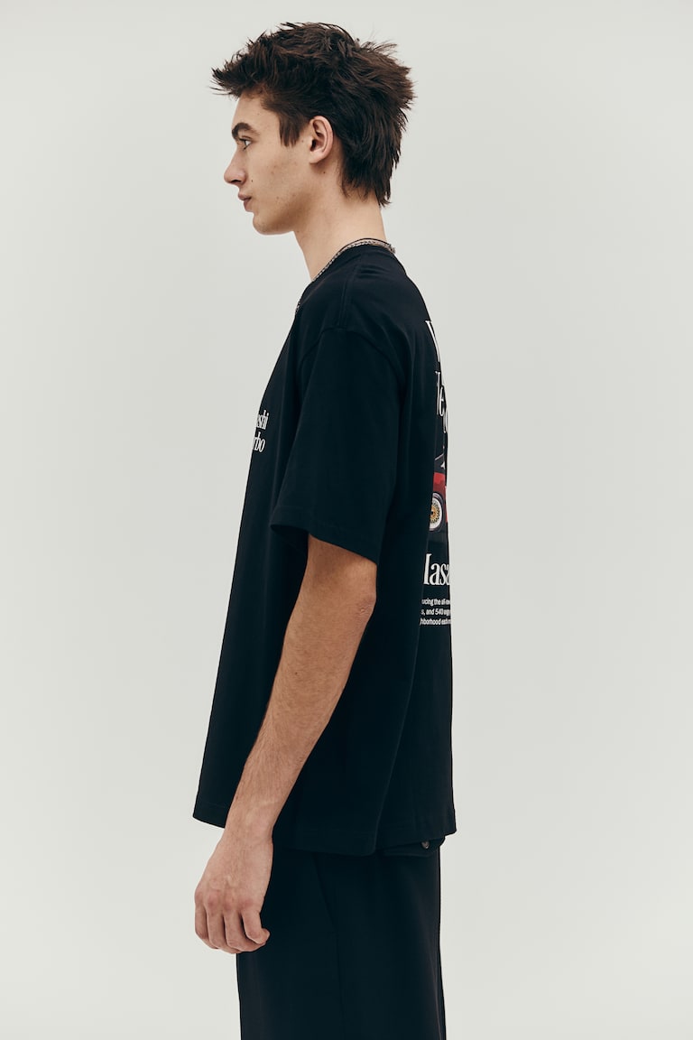 Loose Fit Printed T-shirt - Black/Masashi - Men | H&M US