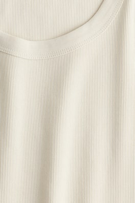 Ribbed Tank Top - Light beige - Ladies | H&M US