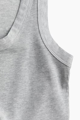 Short Tank Top - Light gray melange - Ladies | H&M US