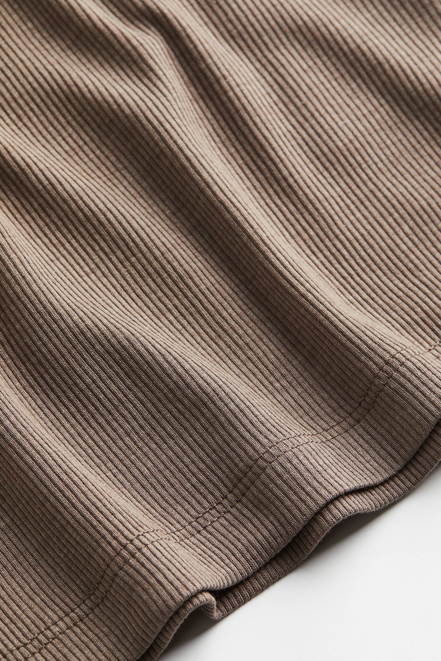 Women's Dark beige marl Ribbed modal-blend T-shirt | H&M GB
