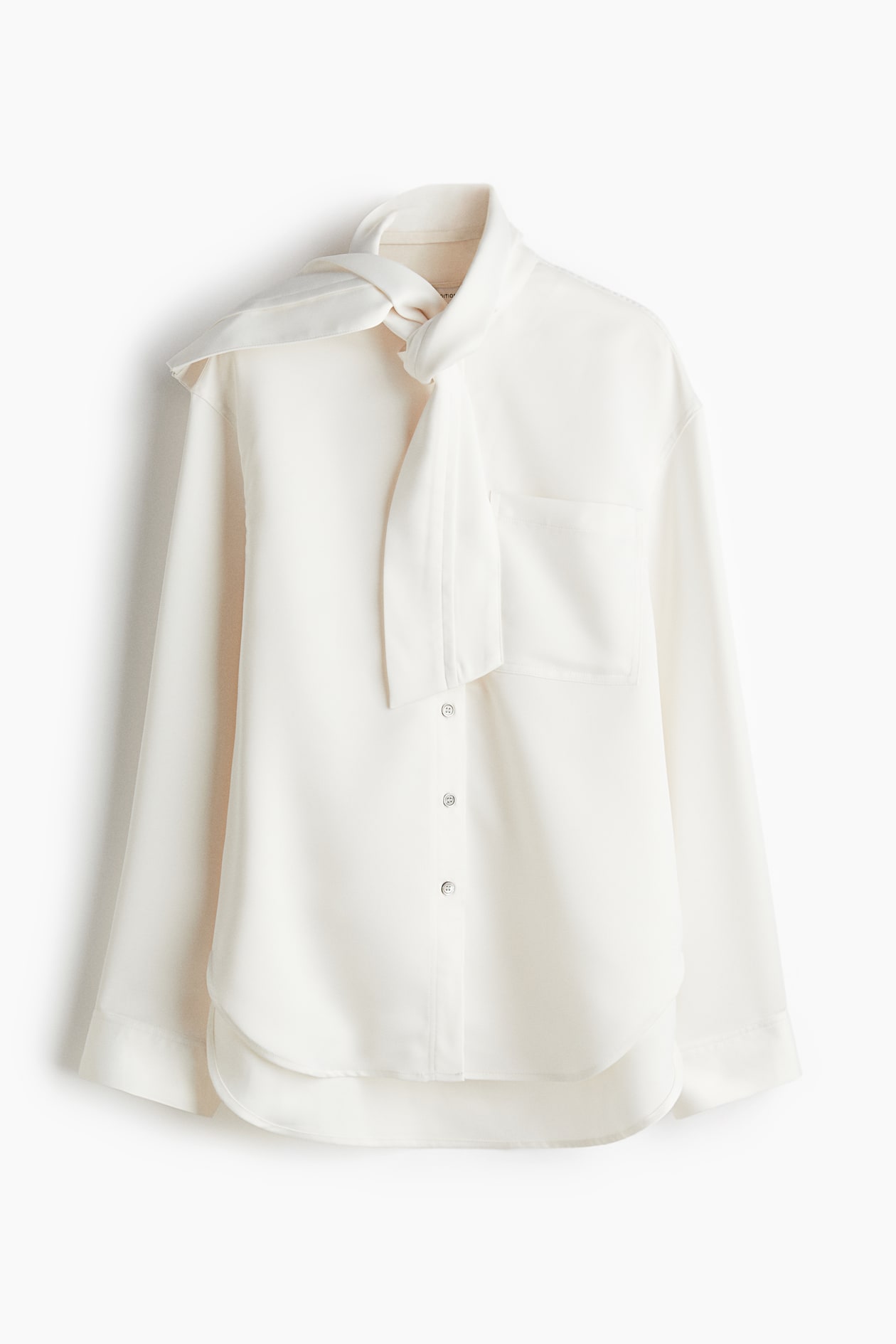 Blusa con moño en el cuello - Blanco - Ladies | H&M MX