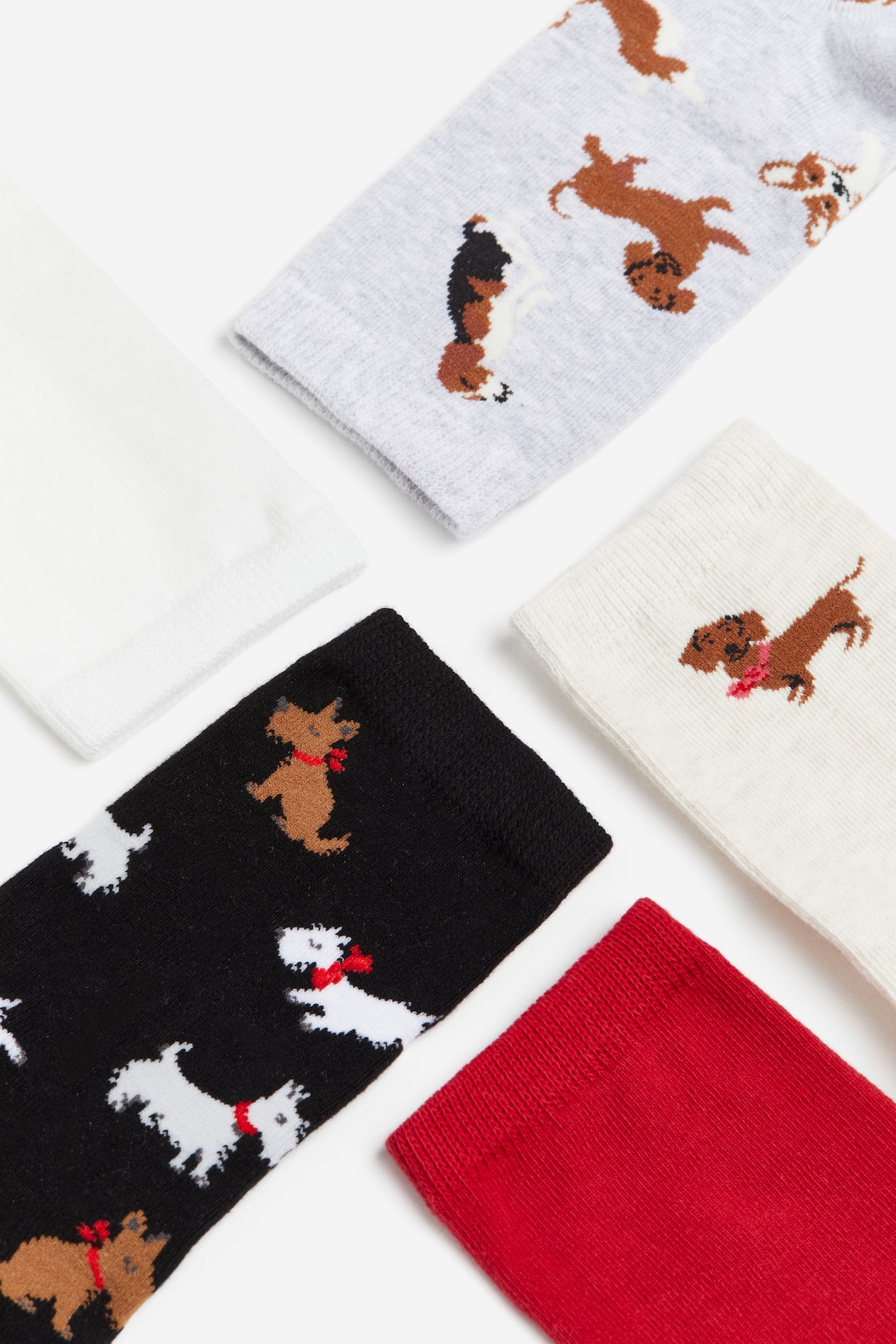 5-pack Socks - Red/dogs - Ladies | H&M US