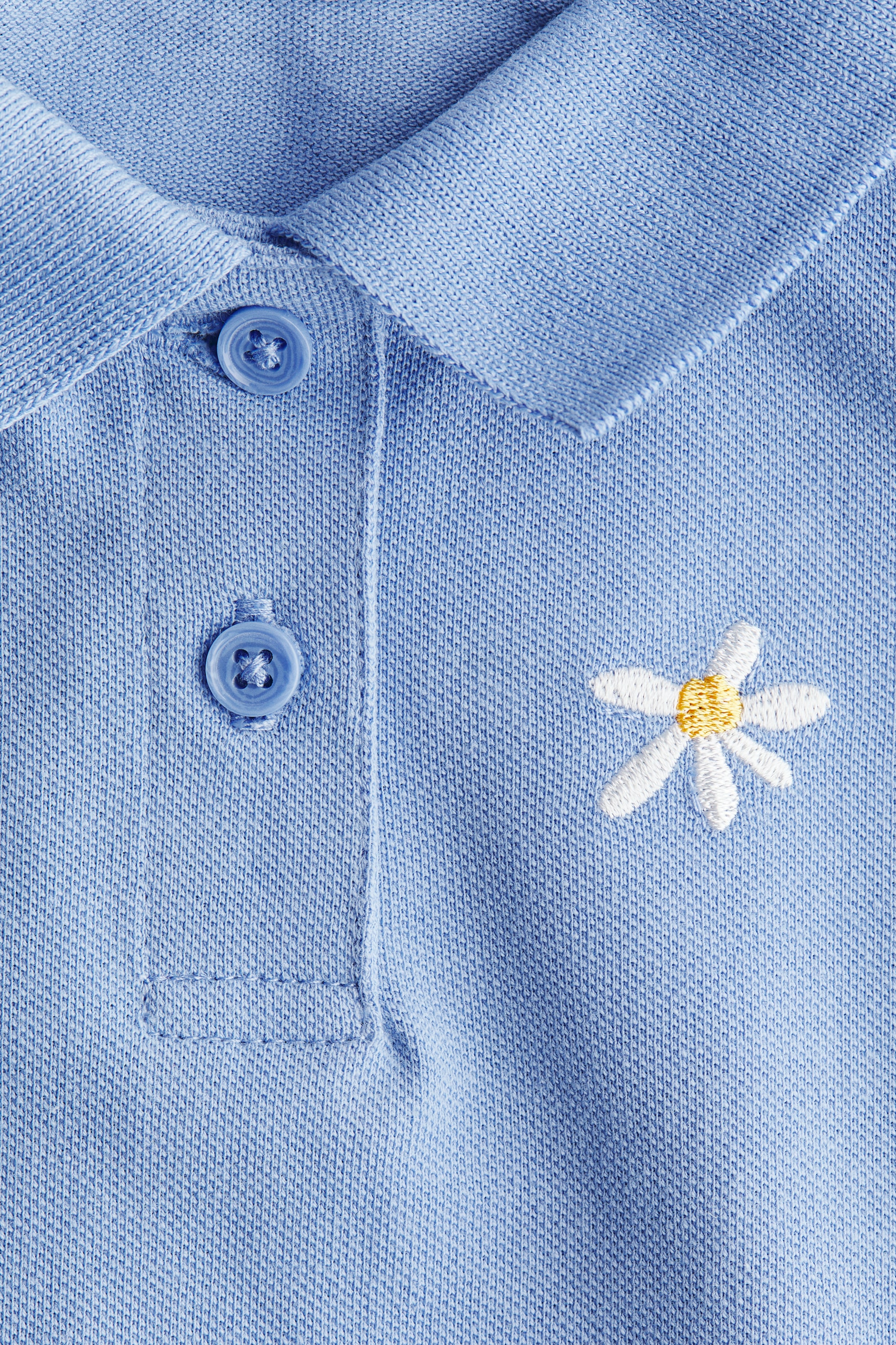 Light blue/daisy Cotton Piqué Polo Shirt for kids | H&M CA