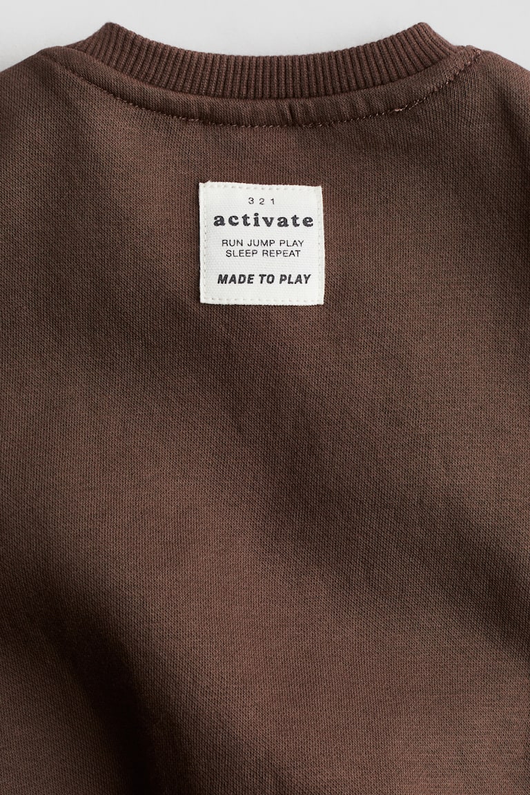 2-Piece Brushed-Inside Sweatsuit - Dark brown/Run - Kids | H&M US