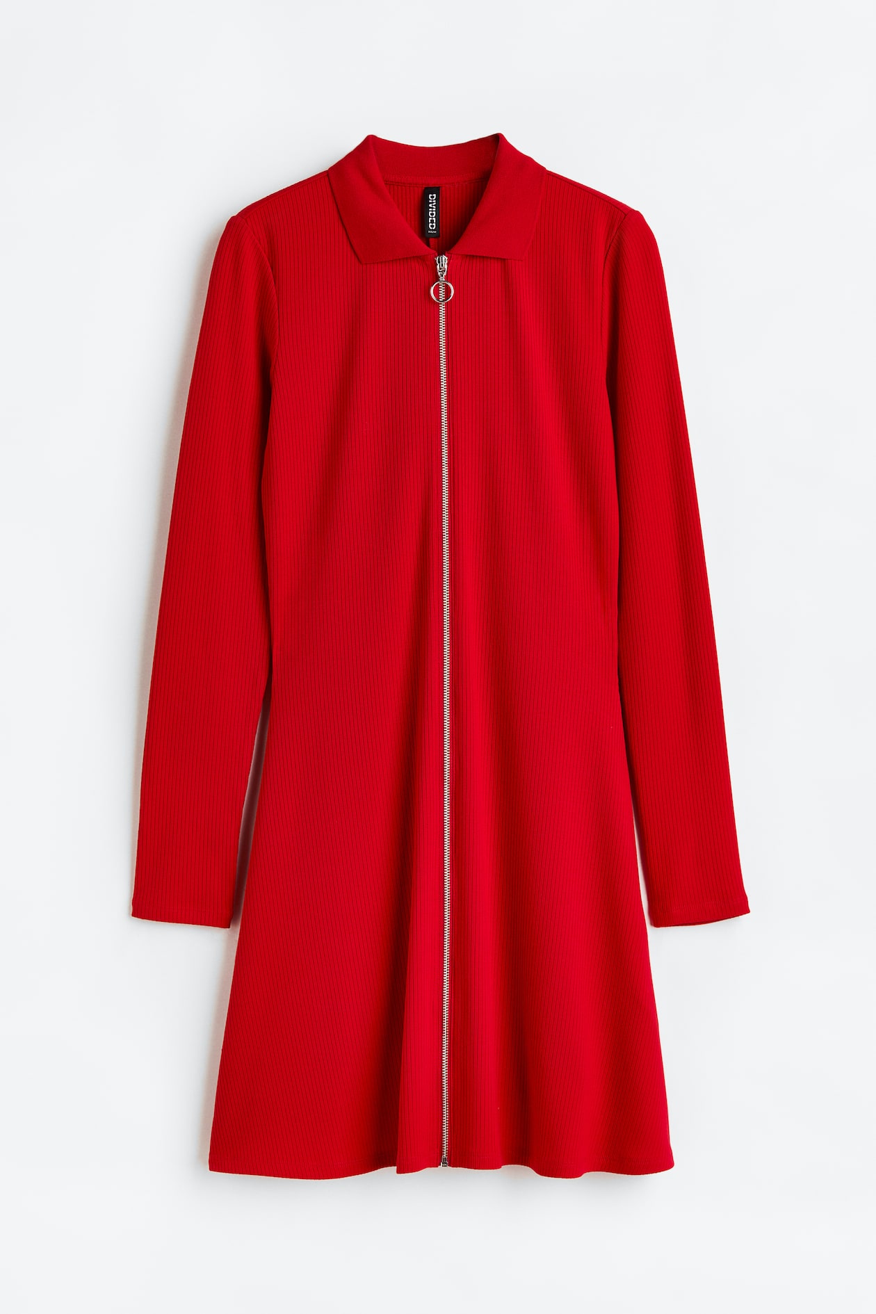 Collared zip-front dress - Red - Ladies | H&M MY