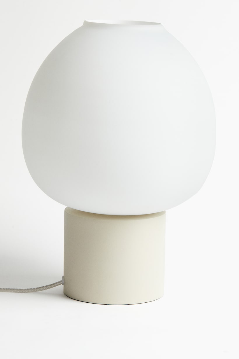 Table Lamp in Wood and Glass - Light beige/white - Home All | H&M US