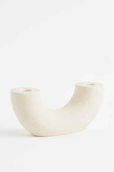 Light beige Ceramic Candlestick at H&M Home | H&M US