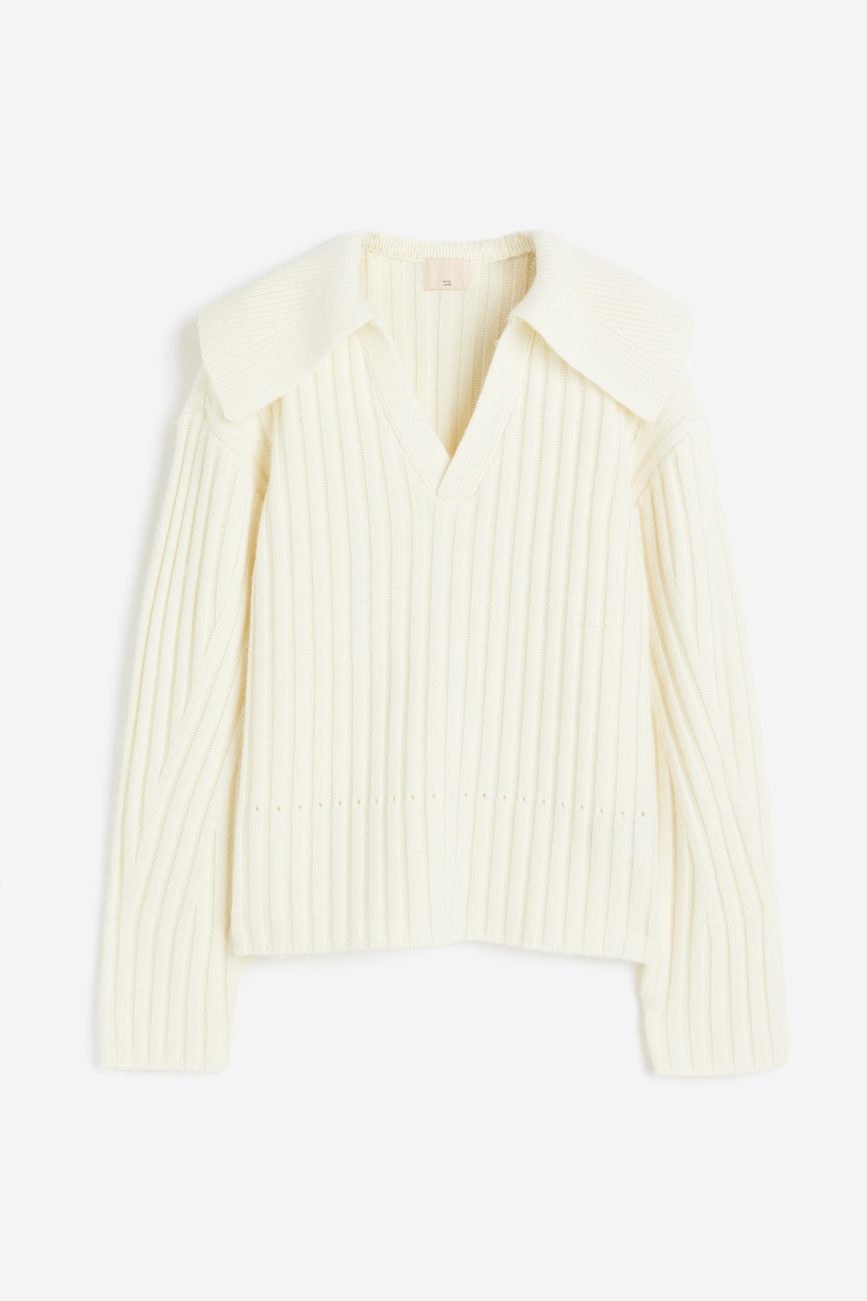 Women's Cream Wool Sweater with Collar | H&M CA