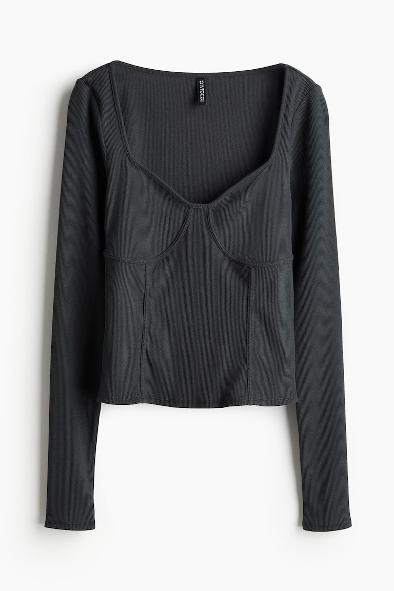 Women's Dark gray Corset-style Top | H&M CA