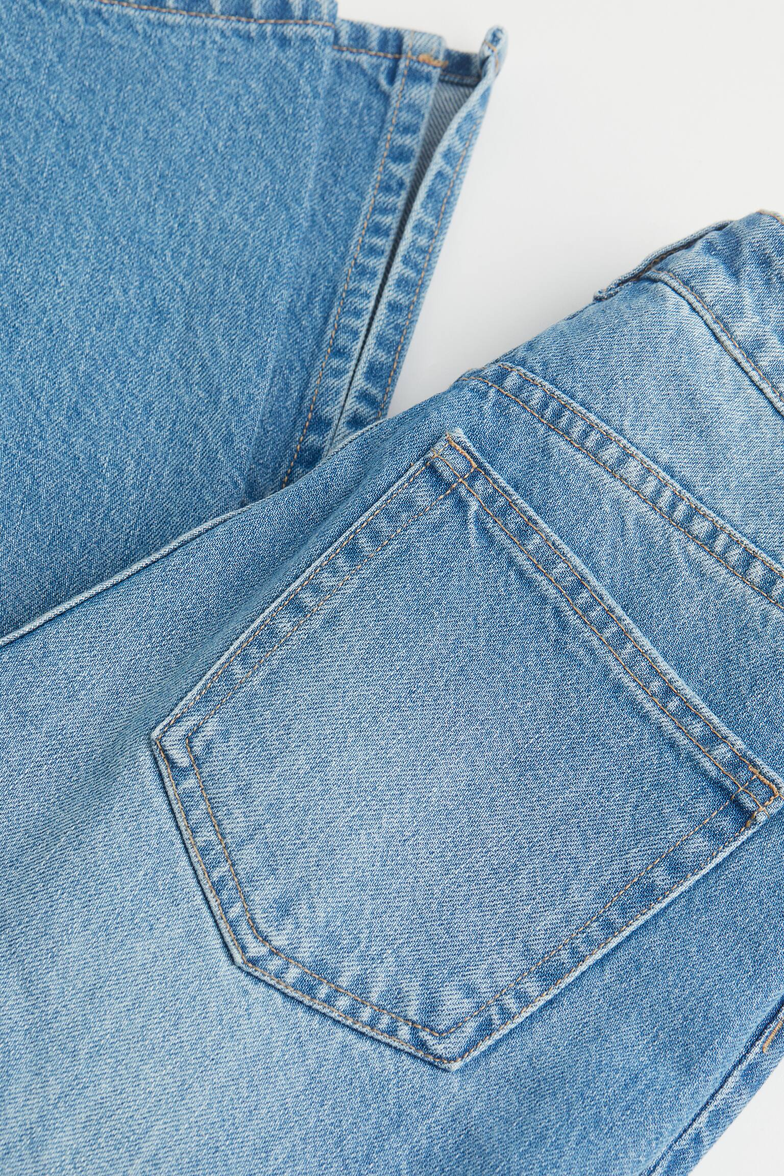 Straight High Split Jeans - Denim blue - Ladies | H&M IN