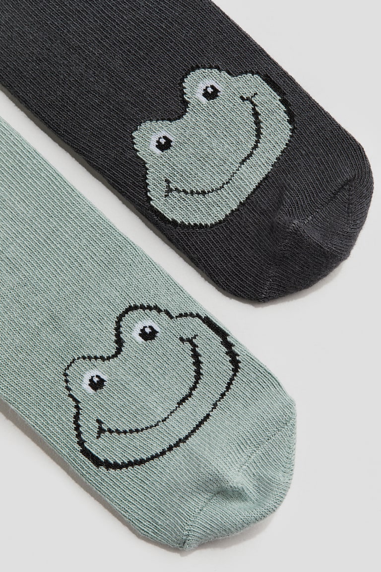 4-pack Socks - Dusty green/frog - Kids | H&M US
