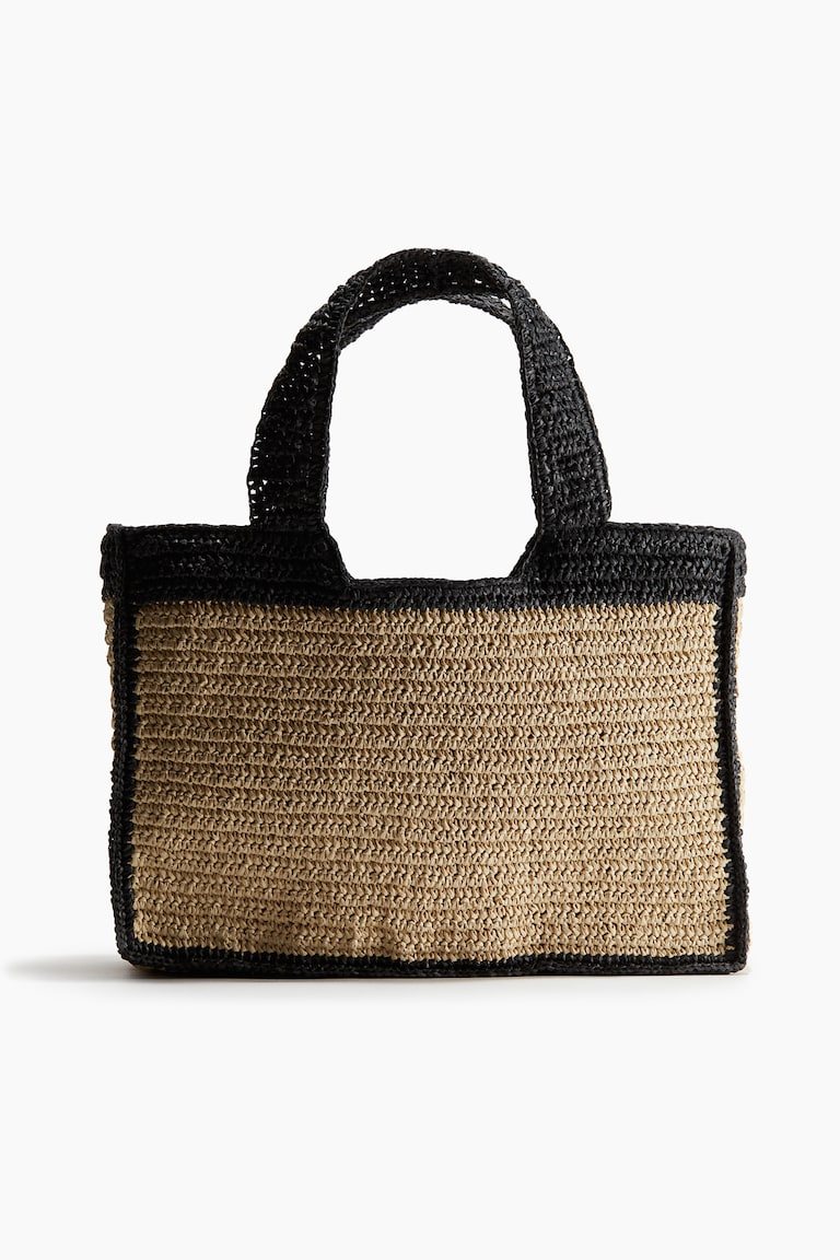 Straw Shopper - Beige/black - Ladies | H&M US