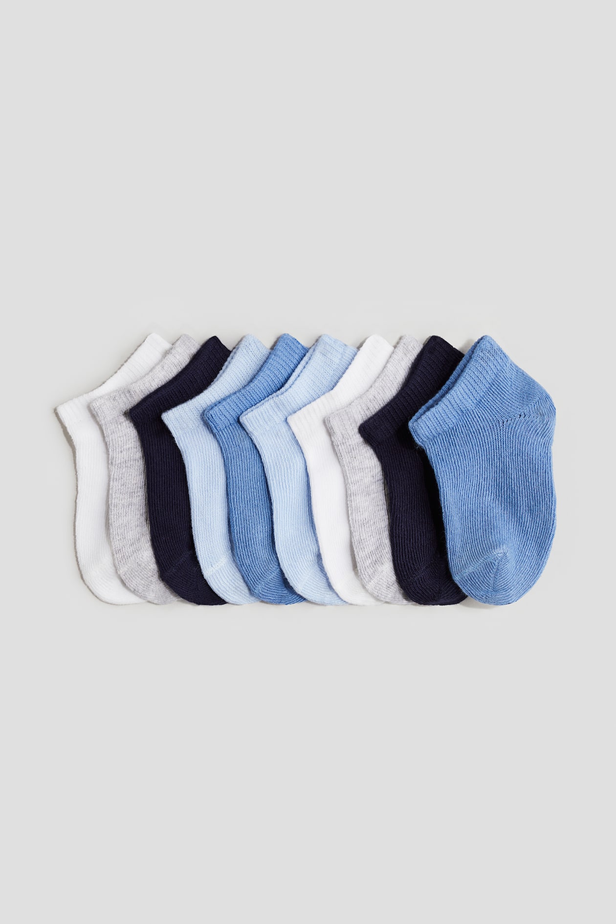 10-pack shaftless socks - Blue/Light grey - Kids | H&M GB