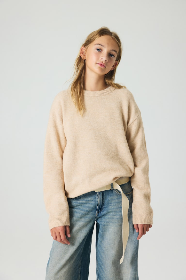 Light beige Loose Fit Sweater for kids | H&M US
