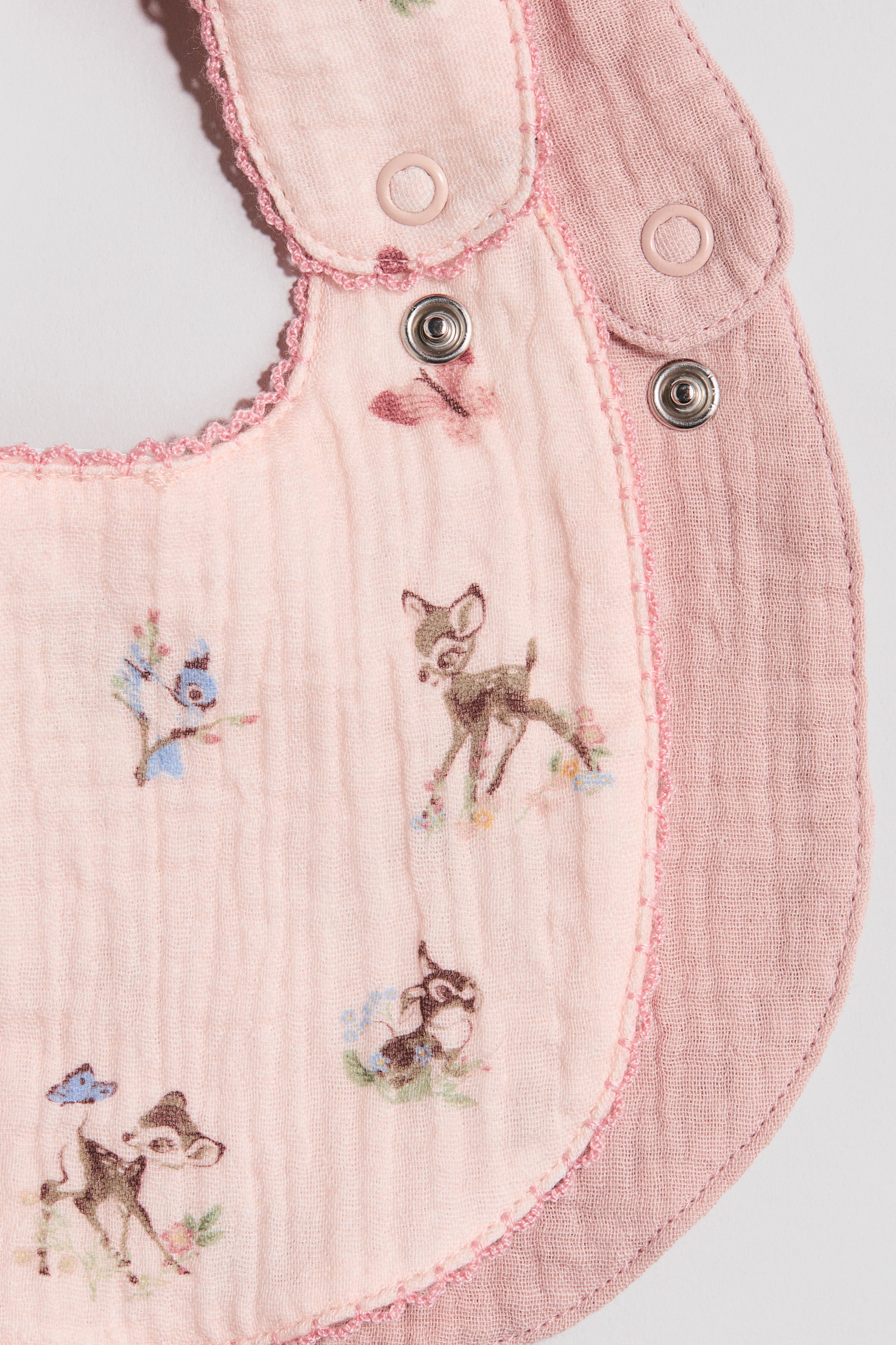 Pink/Bambi 2-Pack Cotton Muslin Bibs for kids | H&M CA