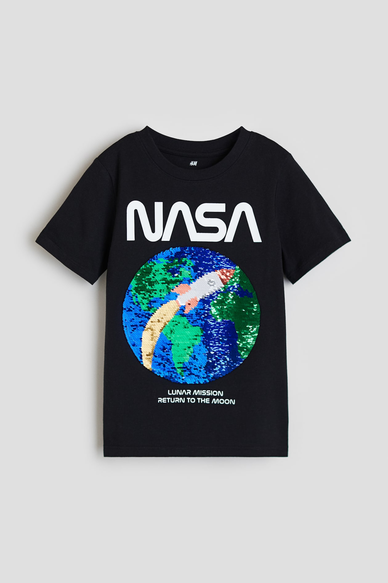 Black/NASA Reversible-sequin T-shirt for kids | H&M GB