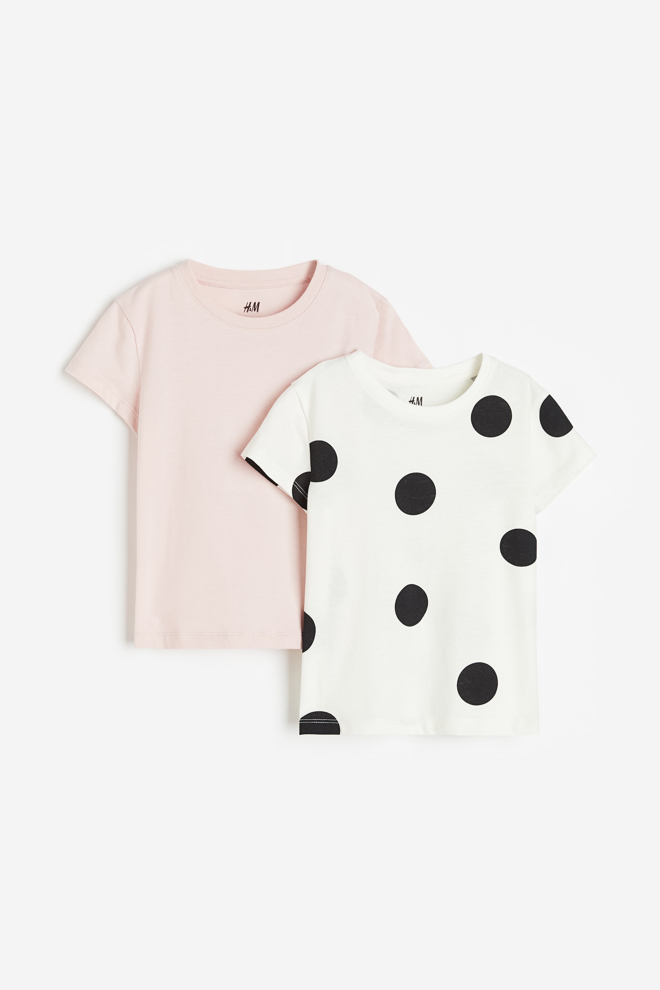 2-pack cotton T-shirts - White/Spotted - Kids | H&M HK