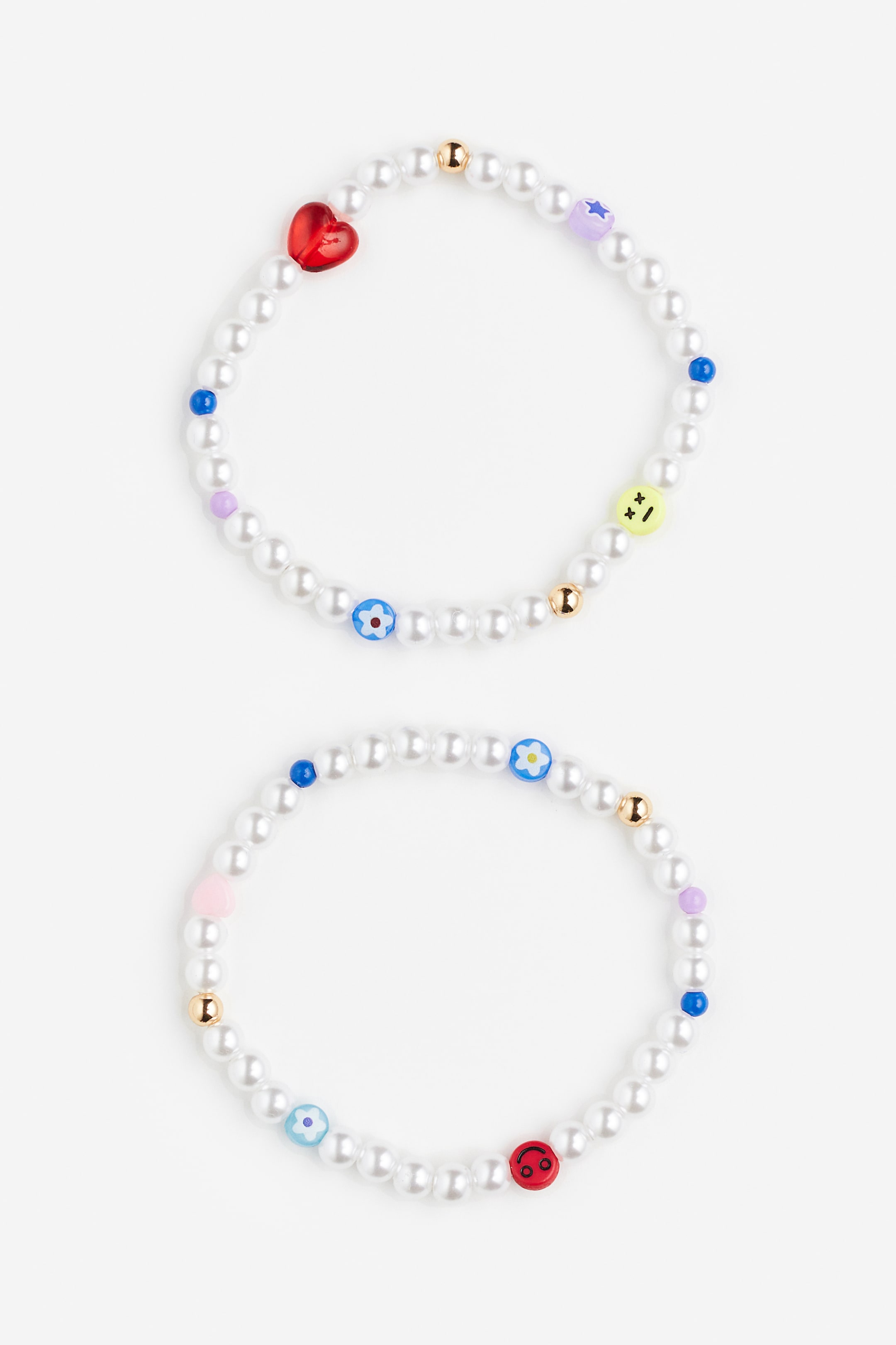 2-pack Beaded Bracelets - White/emoji - Men | H&M US