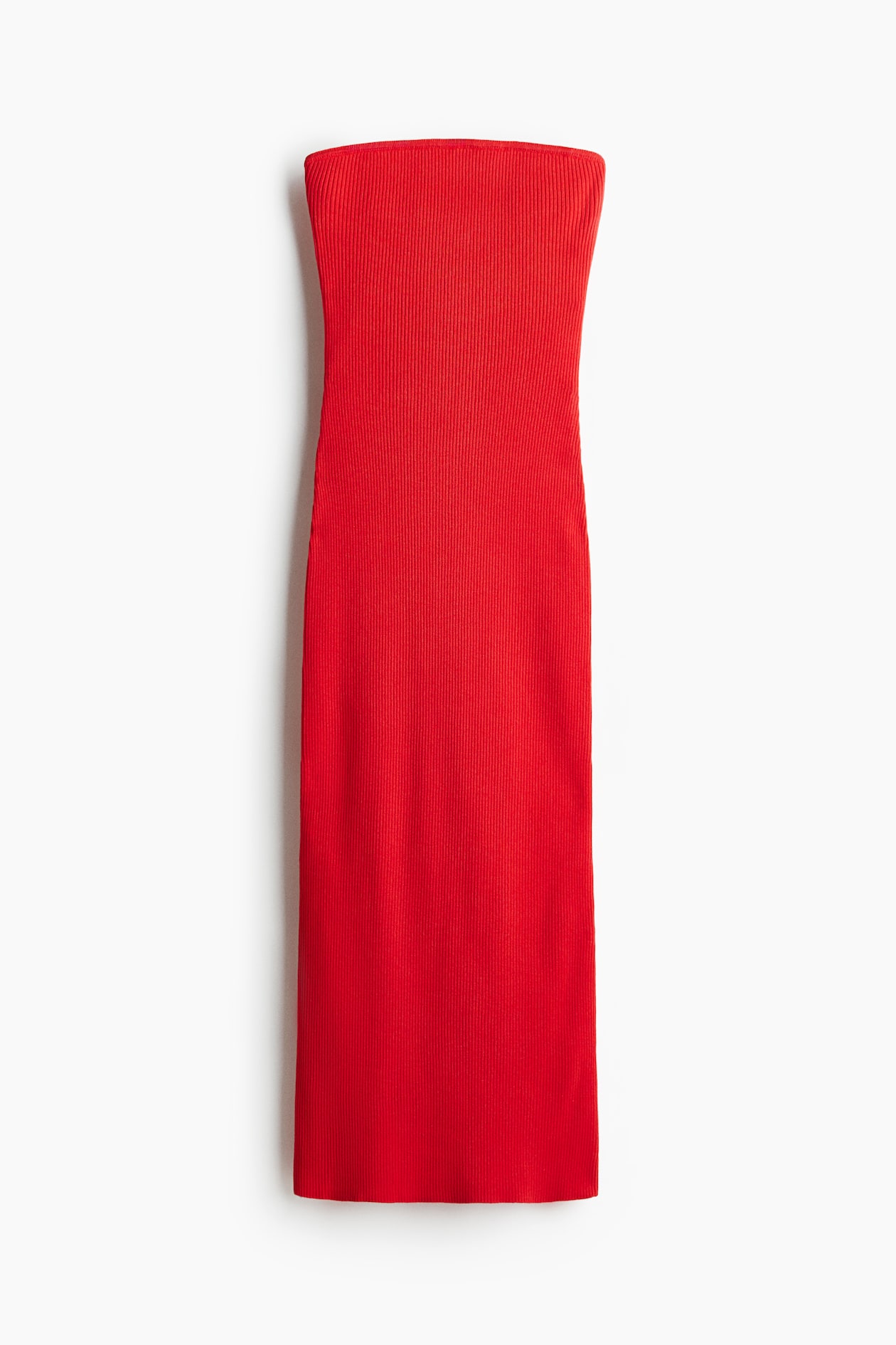 Ribbed Tube Dress - Bright red - Ladies | H&M US