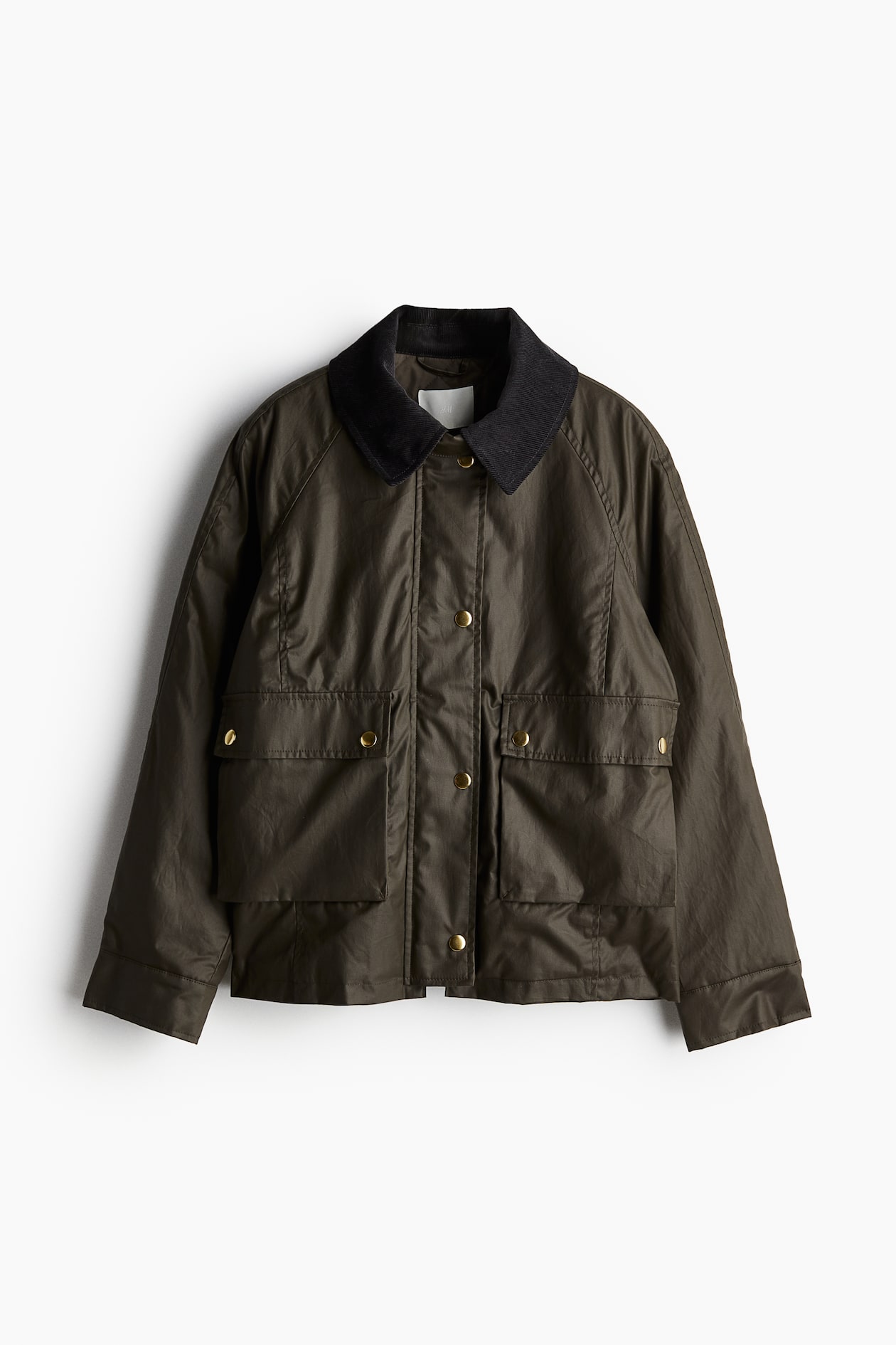 Waxed Twill Jacket - Dark khaki green - Ladies | H&M US