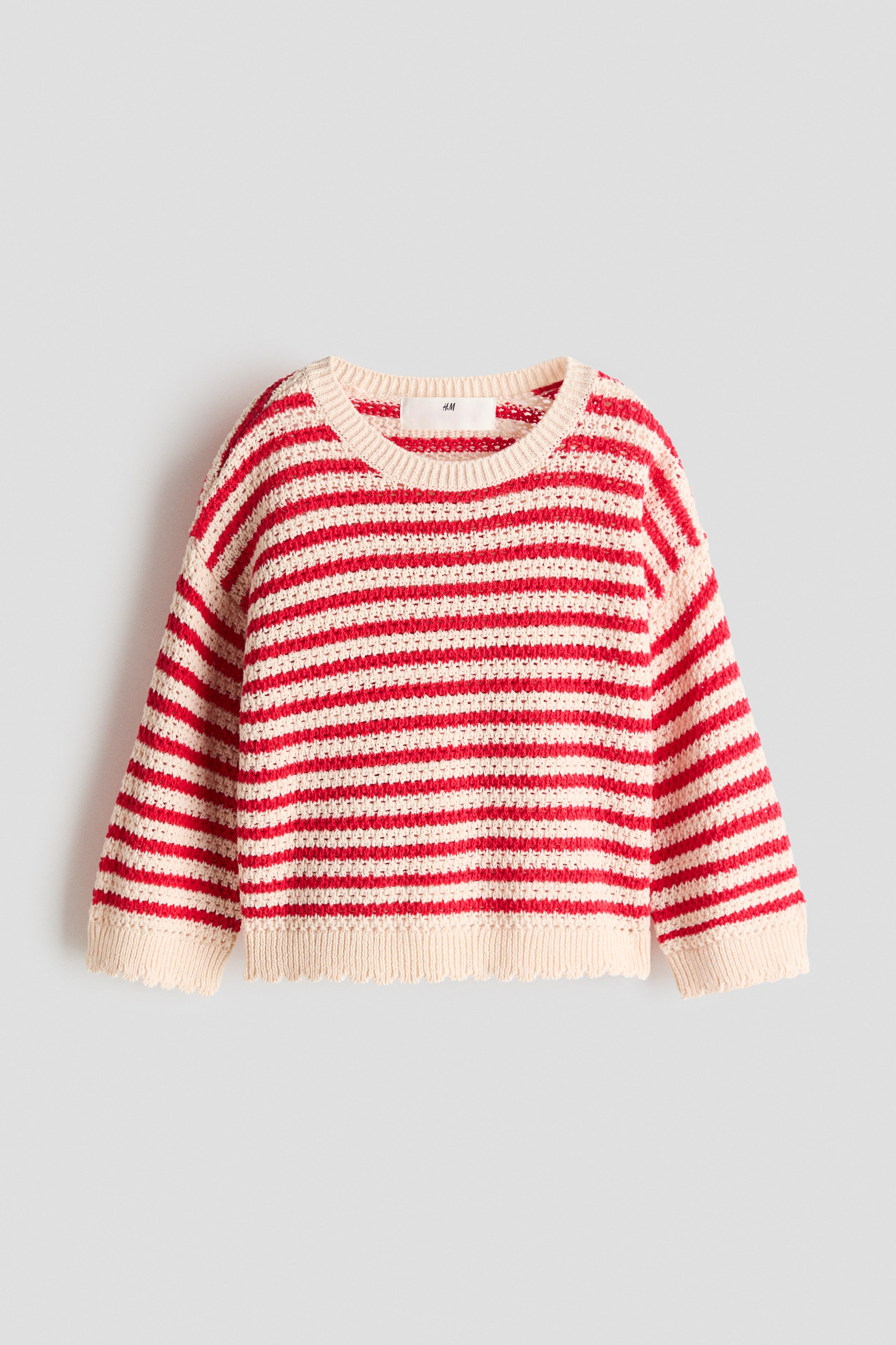 Red/striped Textured-Knit Sweater for kids at H&M CA