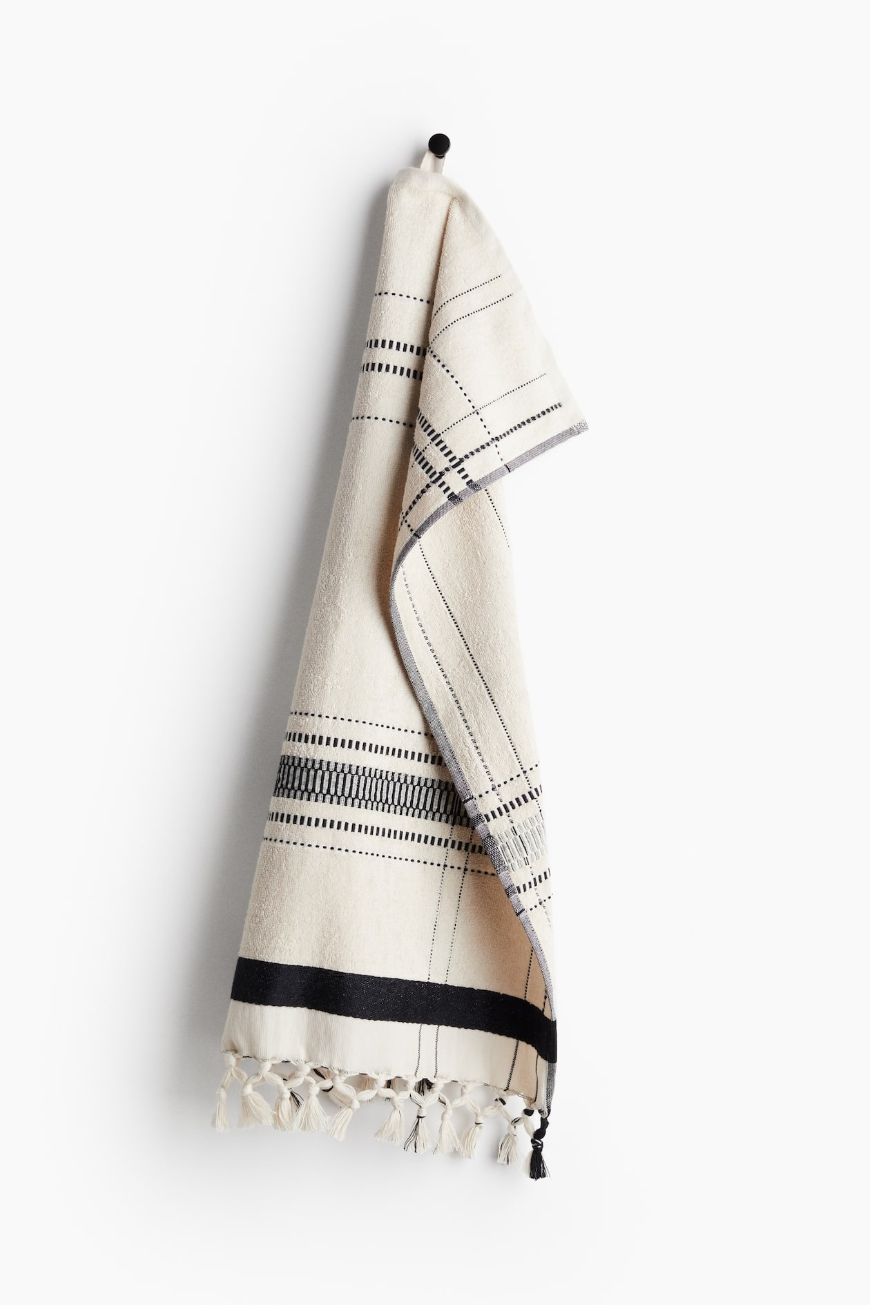 Light beige/plaid Tasseled Bath Towel - Bathroom | H&M Home CA