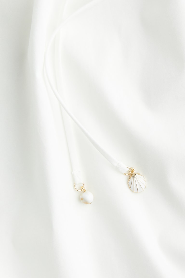 Drawstring-Neck Dress - White - Ladies | H&M US