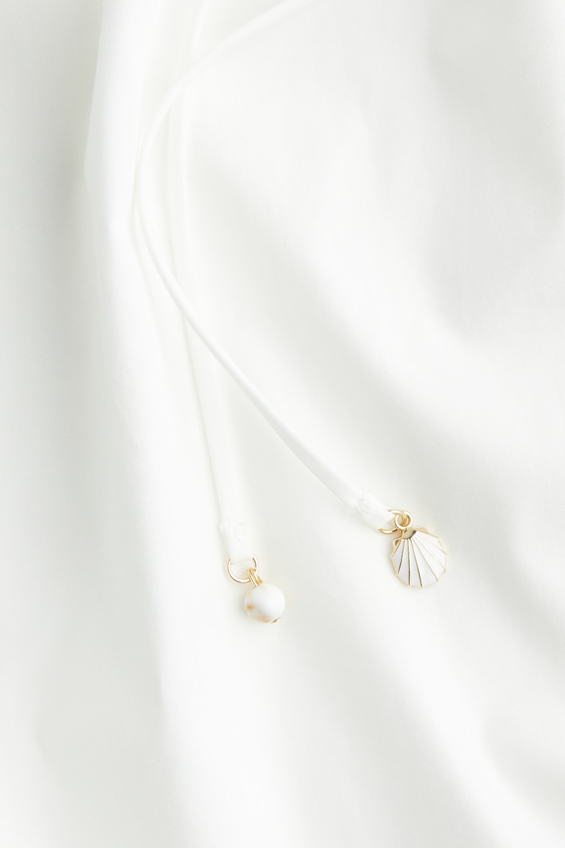 Drawstring-Neck Dress - White - Ladies | H&M US