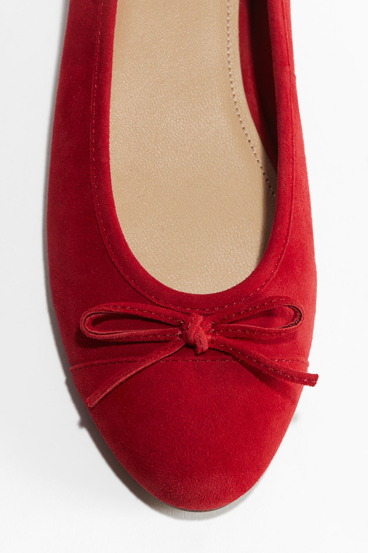 Leather Ballet Flats - Red - Ladies | H&M US