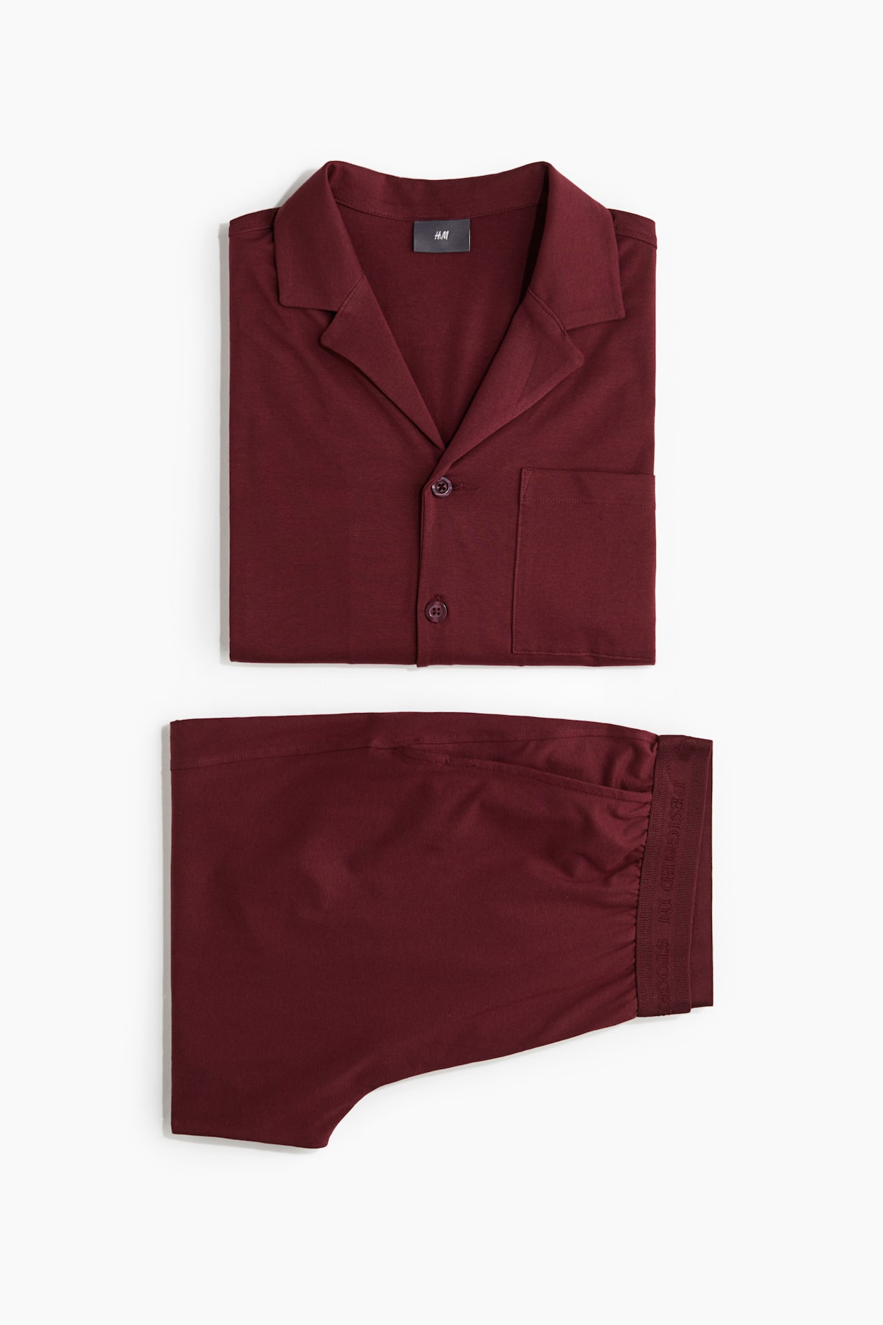 Relaxed Fit Cotton Jersey Pyjama Set - Dark red - Men | H&M AU