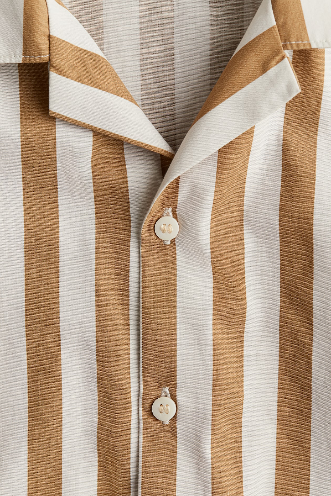 Chemise imprimée avec col cubain - Beige foncé/rayé - Kids | H&M CA
