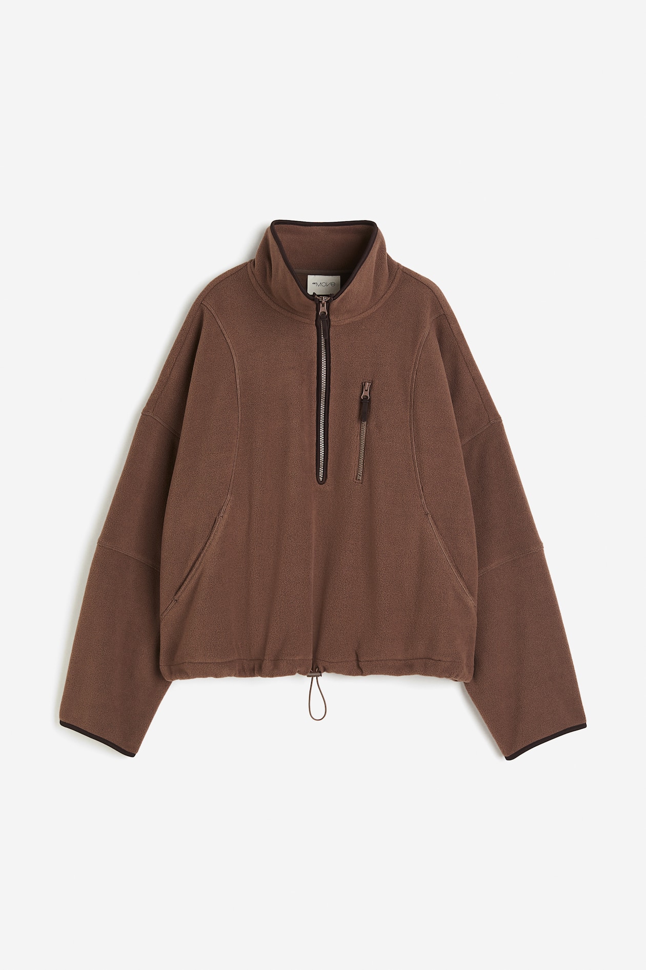 Women's Brown Fleece Half-Zip Sports Top in DryMove™ | H&M US