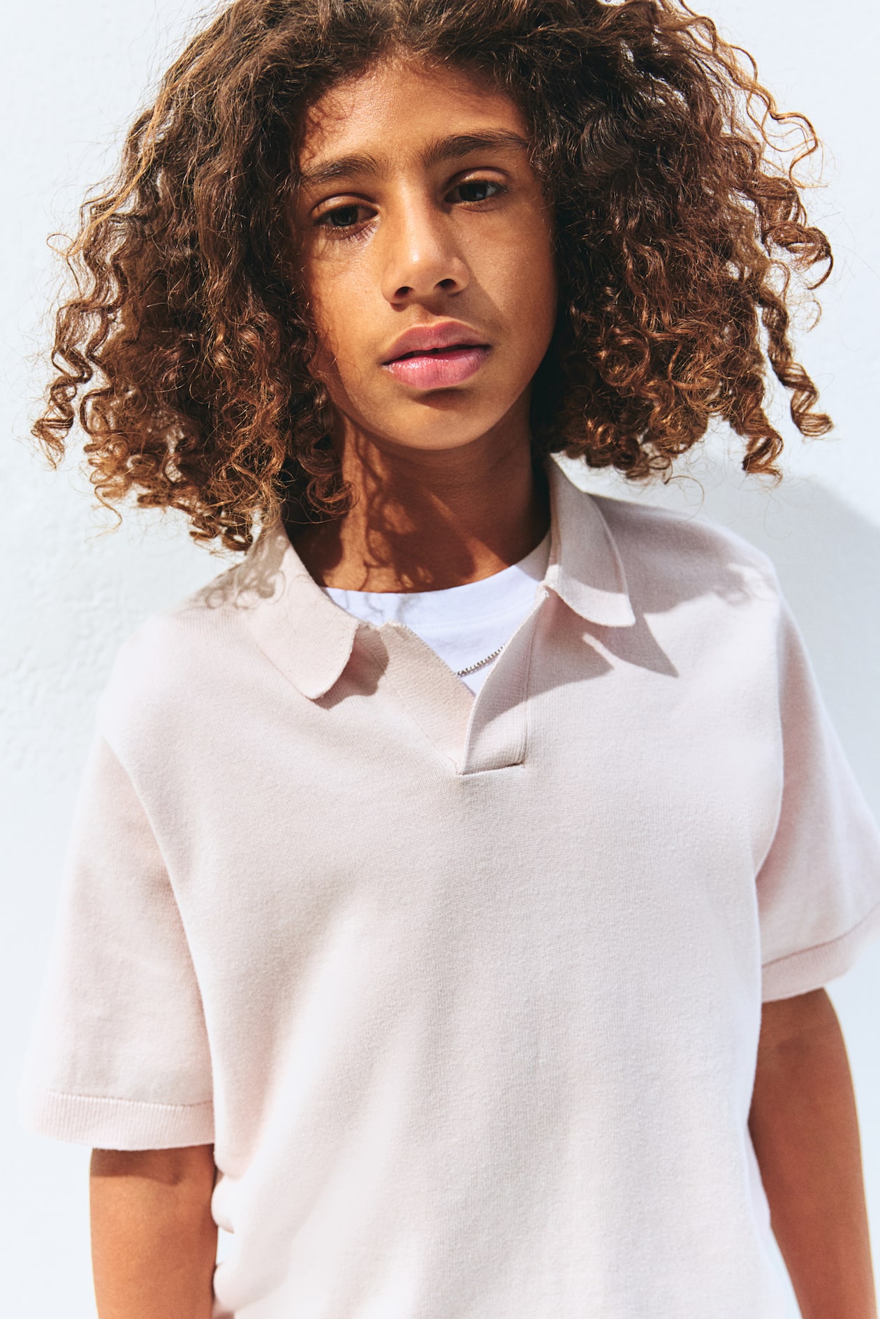 Fine-knit Polo Shirt - Light pink - Kids | H&M US