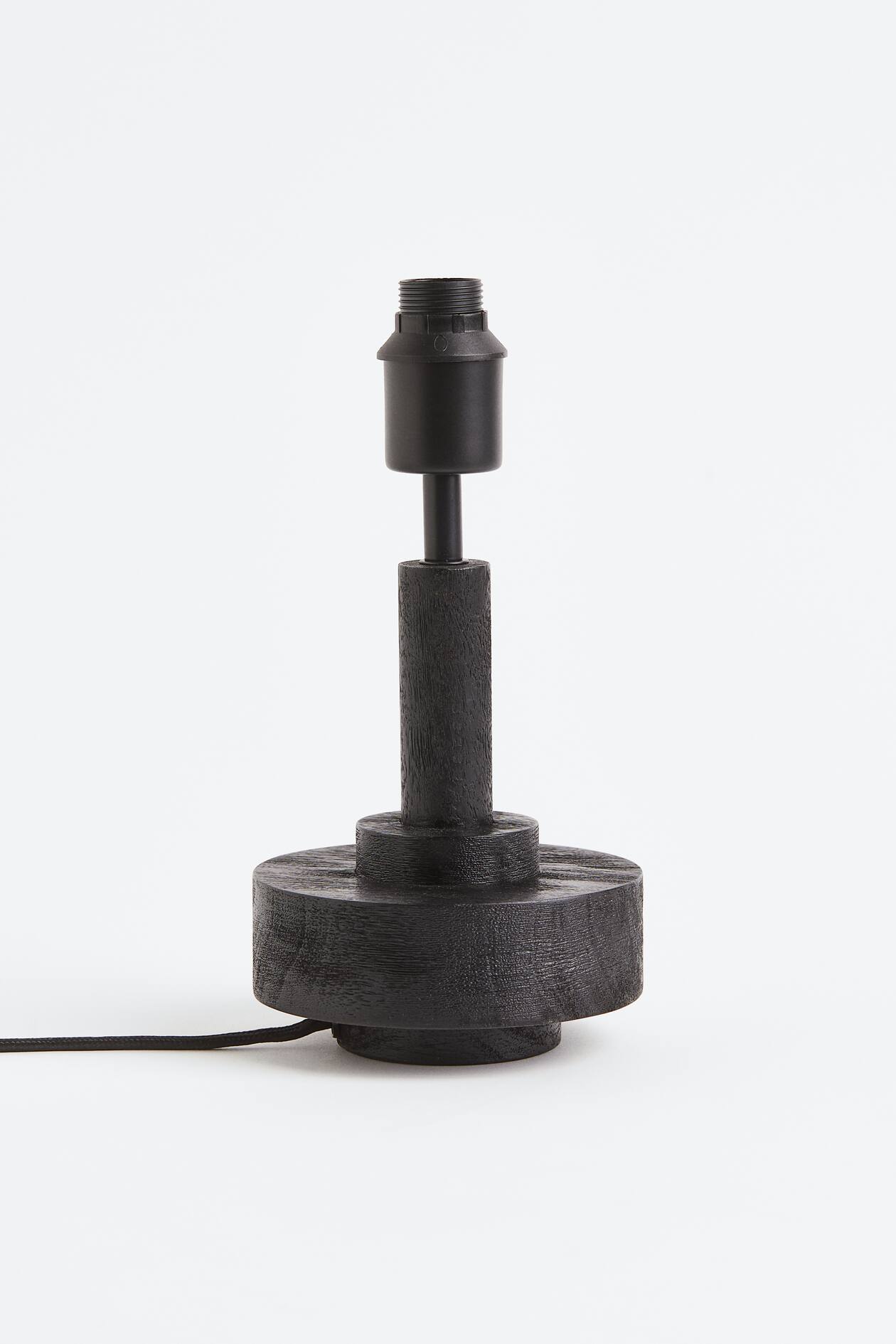 Small turned wood lamp base - Black - Home All | H&M GB