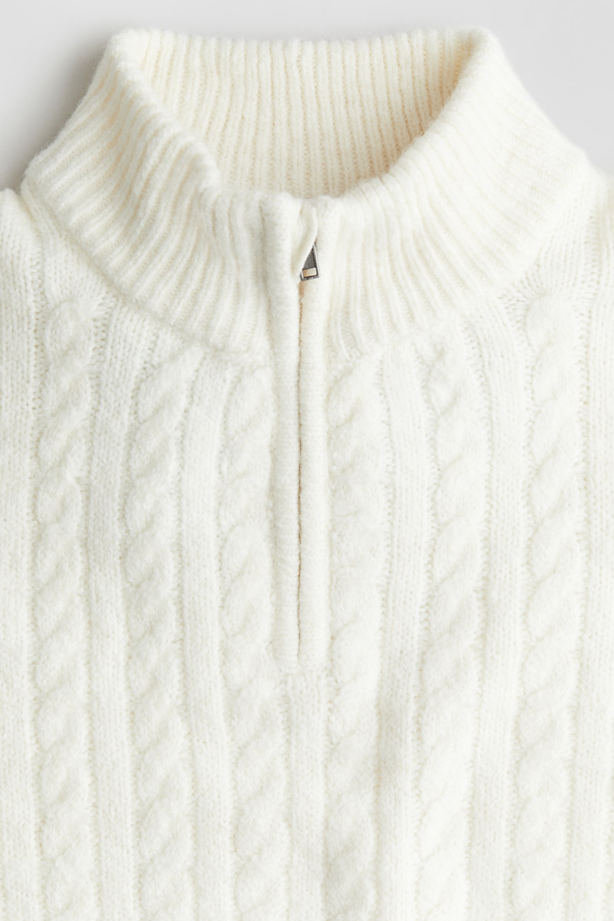 Cable-Knit Half-Zip Sweater - White - Kids | H&M US