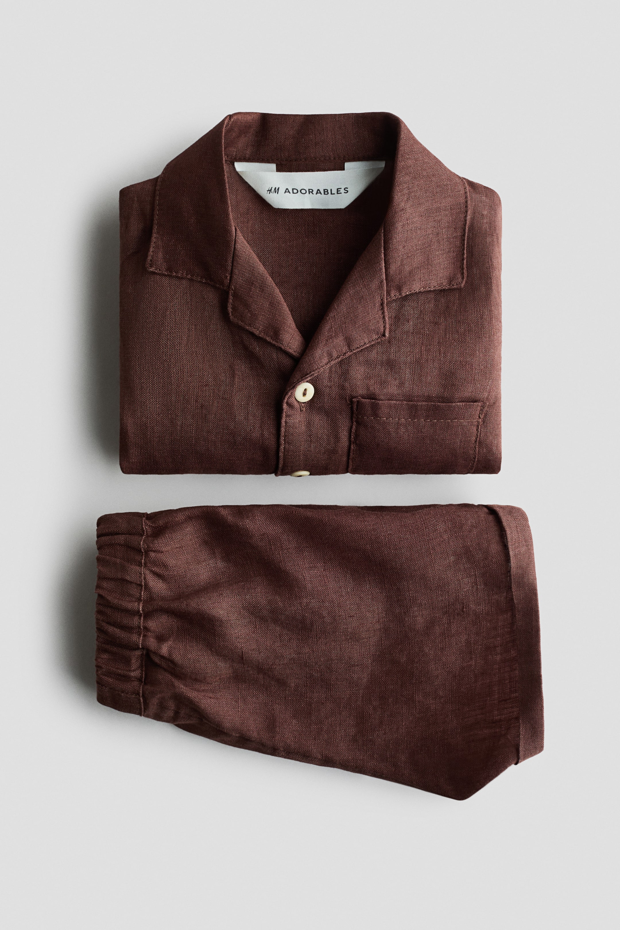 Brown 2-Piece Linen Set for kids | H&M US