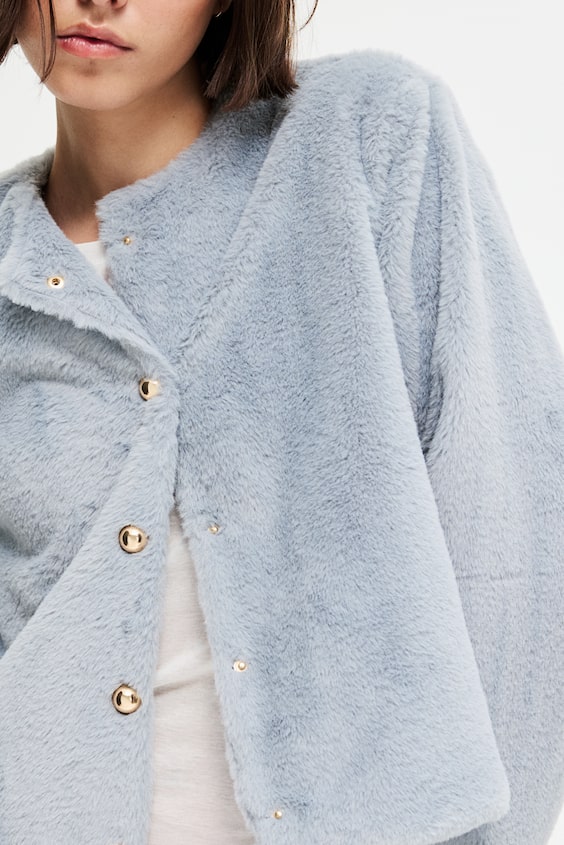 Women's Light dusty blue Knit Jacket | H&M CA